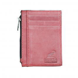 Yak Leather | Ibex Engraved Vintage Cardholder|red